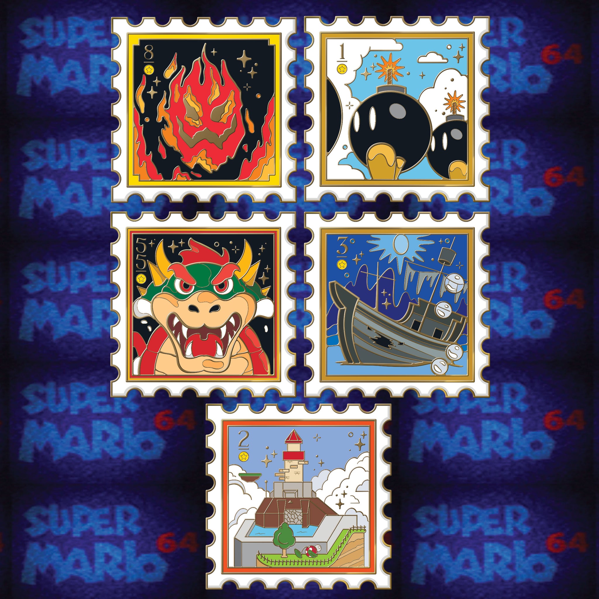 Super Mario 64 Painting Stamps Hard Enamel Pins – FunkyPunkyDesigns