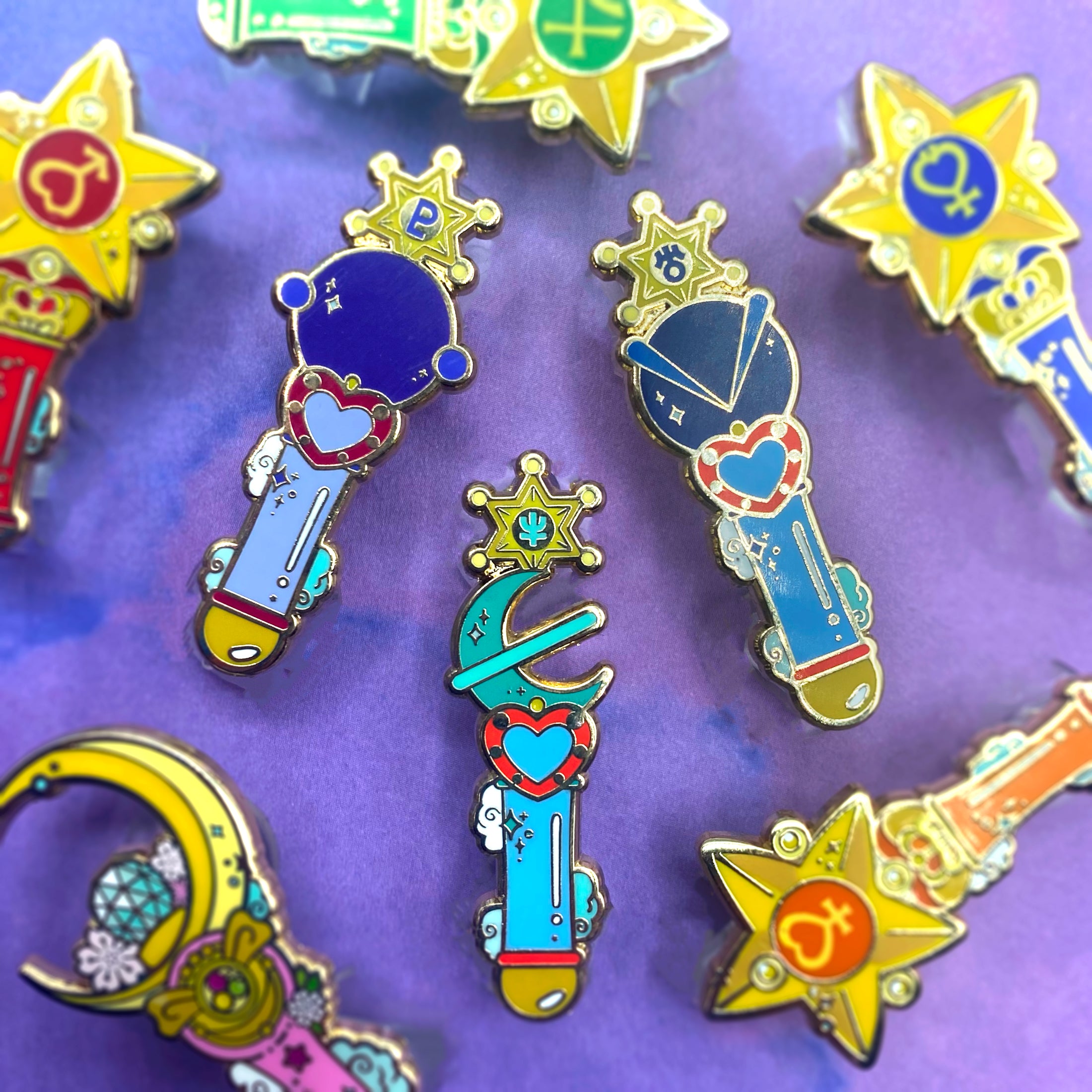 Sailor Senshi Transformation Wands Hard Enamel Pins – FunkyPunkyDesigns